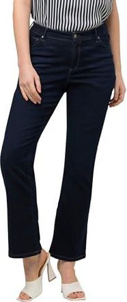Ulla Popken Jeans Dark Denim, 5 Poches, Taille élastique, Bleu, 42W x 32L Femme