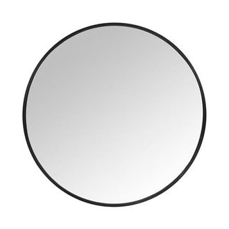 Relaxdays runder Spiegel, &Oslash; 40 cm, mit Rahmen, Wandspiegel f&uuml;r Flur, Bad, Wohnzimmer, Flurspiegel zum Aufh&auml;ngen, schwarz