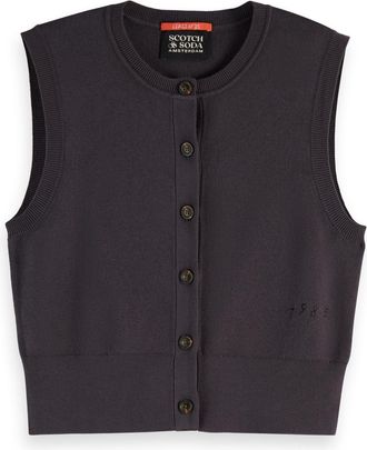 Scotch & Soda Damen Compact Knit Spencer Sweater, Charcoal a U078, L