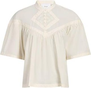 Vila Top brod&eacute;e col officier en coton