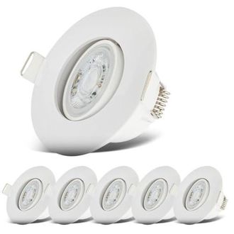B.K.Licht 6er Set LED Einbaustrahler 230V, Schwenkbar, warmwei&szlig;es Licht, LED Strahler f&uuml;r das Badezimmer, IP65, Deckenstrahler, Einbauleuchten, Spots, Badezimme