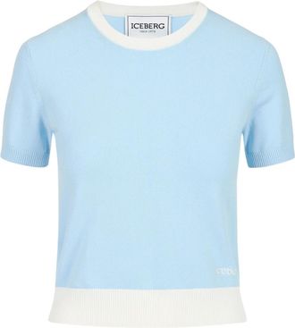 Iceberg Femme, Pulls, Bleu, Taille: 40 FR T-shirt ras du cou
