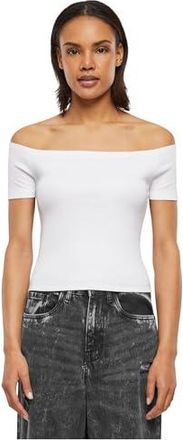 Urban Classics Femme Organic Off Shoulder Rib pour T-Shirt, Blanc., L EU