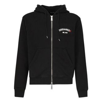 Dsquared2 Homme, Sweatshirts et sweats à capuche, Noir, Taille: XL Veste de survêtement zippée