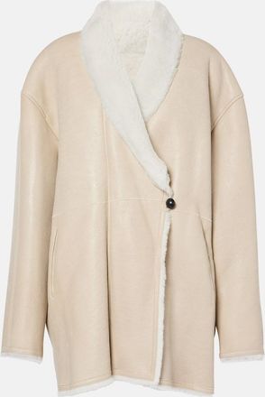 Isabel Marant Mantel Elanore aus Leder mit Shearling