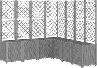 vidaXL Vidaxl - Jardini&egrave;re avec treillis gris clair 160x160x140 cm pp