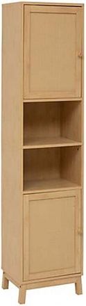PEGANE Colonne meuble de rangement avec 2 porte et 2 niches, coloris ch&ecirc;ne - Longueur 40 x Profondeur 30 x Hauteur 168 cm
