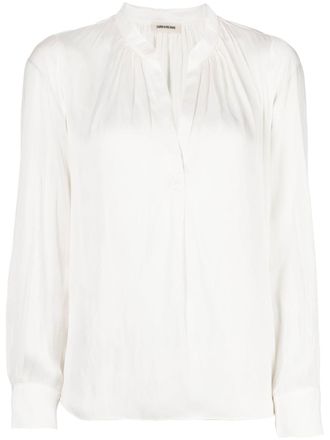 Zadig&Voltaire blouse fronc&eacute;e &agrave; manches longues - Blanc