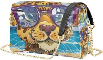 Mnsruu Sacs à bandoulière pour femme, sac à main en cuir motif léopard