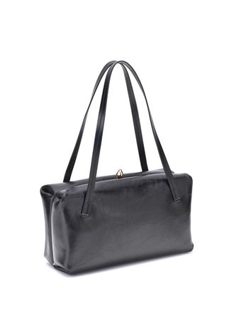 Jil Sander Womens Shoulder Bag Goji Pillow Black Calf Leather