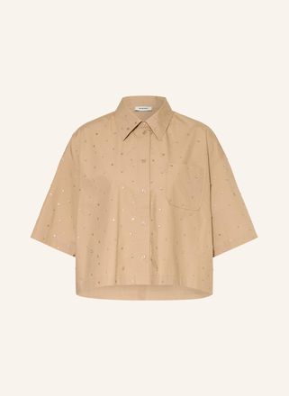 Sandro Sandro Hemdbluse Mit 3/4-Arm Und Schmucksteinen beige
