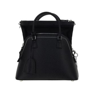 Maison Margiela Femme, Sacs, Noir, Taille: ONE Size 5AC Sac &agrave; Main en Cuir de Veau avec Bandouli&egrave;re Cha&icirc;ne
