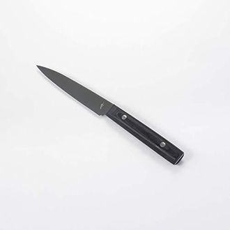 Kai Michel BRAS Quotidien Allzweckmesser No.2 mit 12 cm Klingenlänge - titanbeschichteten Allzweckklinge aus A8 Stahl - Pakka Holz schwarz - Made in Japan