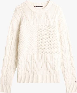 Tommy Hilfiger Pull motifs tricot&eacute;s en laine m&eacute;lang&eacute;e