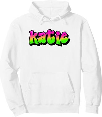 BDAZ Katie Graffiti Personalisierter Name Gr&uuml;n Rosa Frauen M&auml;dchen Pullover Hoodie
