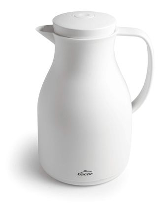 Lacor 62579 Thermoskanne, BPA-frei, doppelwandig, mit Glasschicht innen, Mattwei&szlig;, 1,50 l, Polypropylen, 1.5 liters, wei&szlig;