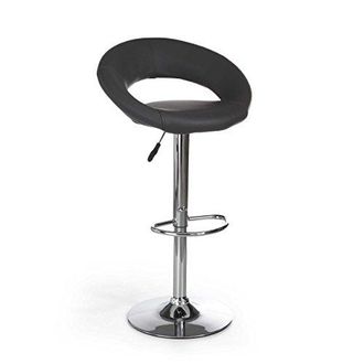 AC Design Furniture Thilde Tabourets, Simili cuir, Noir, L: 50 x l: 56 x H: 100 cm