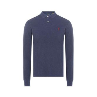 Polo Ralph Lauren Polo slim &agrave; manches longues en maille piqu&eacute; de coton