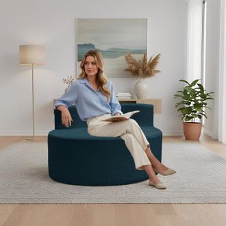 Generic Runder Couchstuhl, 43 modernes Bodensofa mit tiefer Sitzfl&auml;che, kein Zusammenbau erforderlich, gepolsterte Einzelschlafsofas f&uuml;r Wohnzimmer, Schlafzim