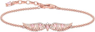 Thomas Sabo Thomas Sabo Damen Armband Phönix-Flügel mit rosa Steinen roségold, 925 Sterlingsilber mit 750er Roségold-Vergoldung, Länge: 16-19 cm, A2069-323-9-L19V
