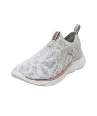Puma Damen Softride Remi Slip-on Knit Wns Straßenlaufschuhe, Ash Gray White Rose Gold Metallic, 40.5 EU