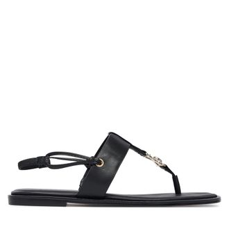 Calvin Klein Sandalen Calvin Klein Round Flat Sndl Thong Lth Hdw HW0HW02926 Schwarz