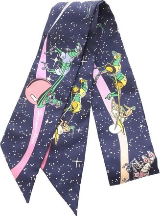 Hermès foulard Space Derby (années 2020) - Bleu