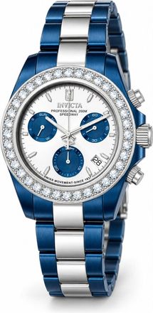 Invicta Jason Taylor 51329 Herrenuhr - Quarzwerk - Edelstahl mit silbernem Zifferblatt - 42 mm - mit 36 Diamanten