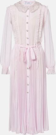 Self Portrait Robe chemise en georgette &agrave; ornements