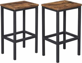Vasagle Vasagle - Chaises de Bar, Tabourets Hauts de Style Industriel, pour Cuisine, Salle &agrave; Manger, Salon, Marron Rustique,Lot de 4
