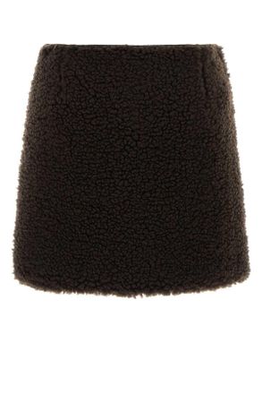 Moncler Chocolate Teddy Fabric Skirt