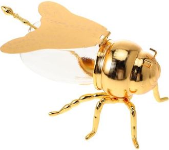 BESTONZON Pot &agrave; miel dabeille cr&eacute;atif en m&eacute;tal avec louche magnifique pot &agrave; miel dor&eacute; en forme dabeille nouveau d&eacute;coratif