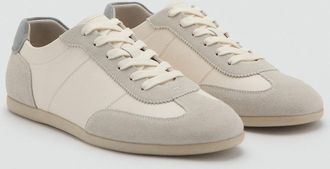 Mango Baskets en cuir combin&eacute; blanc - Homme - 40 - MANGO MAN