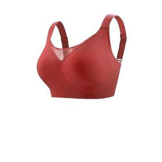 Generic Soutien-gorge, sans couture, levage puissant, d&eacute;collet&eacute; en V, sans armatures, couverture compl&egrave;te, soutien-gorge sans couture &agrave; bretelles larges, roug