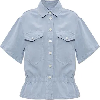 AllSaints Femme, Blouses et Chemises, Bleu, Taille: 38 FR Tove Shirt