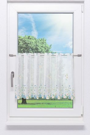 Lysel Scheibengardine Blumenglück (Bx H) 150cm * 45cm blau/Multicolor