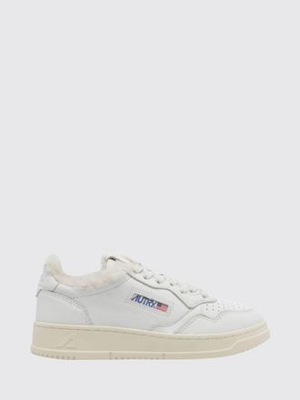 Autry Medalist Low Sneakers aus Leder mit Animal-Print-Eins&auml;tzen aus Ponyfell