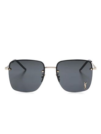Saint Laurent Eyewear Sonnenbrille mit eckigem Gestell - Gold