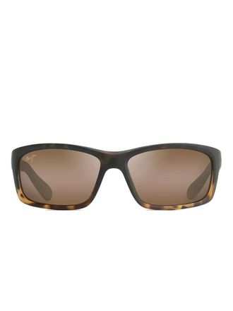 Maui Jim Eckige Kanaio Coast Sonnenbrille in Schildpattoptik - Braun