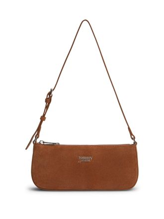 Tommy Jeans Schultertasche TOMMY JEANS TJW MUST SUEDE SHOULDER BAG, Damen, Gr. B/H/T: 23,5cm x 10,5cm x 5cm, braun (braun used), Leder, Lederimitat, Taschen Schul