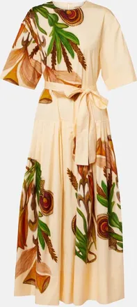 Ulla Johnson Robe midi Aniline imprim&eacute;e en coton