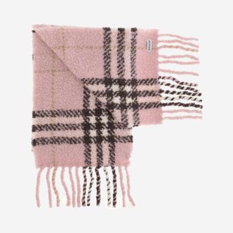 Burberry Check Alpaca-Wool Blend Scarf - Pink