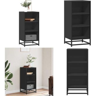 vidaXL Sideboard Schwarz 35,5x35x76 cm Holzwerkstoff und Metall - Vidaxl