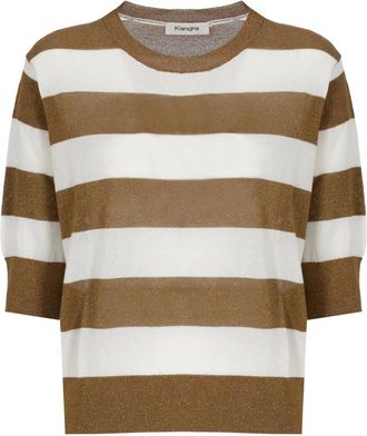 KANGRA Femme, Pulls, Brun, Taille: 36 FR Pull ray&eacute;
