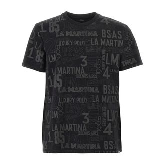 La Martina Regular Fit T-Shirt - Kurzarm mit Text - - Tops - Herren - Schwarzk - XL
