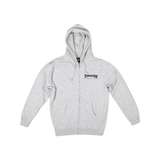 Thrasher Logo Zip Hoodie Sweatshirt Grau/Schwarz - - Sweatshirts & Hoodies - Herren - Grau - XL