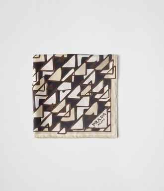 Prada Schal aus Seidentwill mit Print, 55 x 55