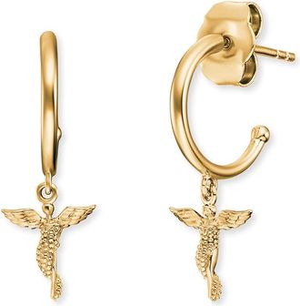 Engelsrufer Damen Ohrring Stecker Schutzengel aus vergoldetem Sterling Silber - Steckverschluss - nickelfrei - 29 mm