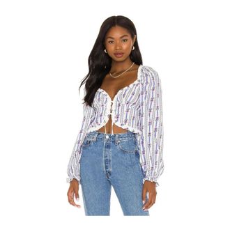 Elisabetta Franchi Dalia Crop Top - - Blouses & Shirts - Damen - Blau - XS