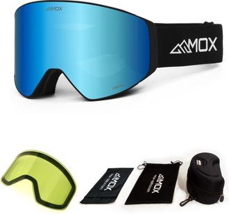 Mox Infinity II Black Skibrille - Ice Blue/Blau OTG, mit magnetische Wechselgl&auml;ser